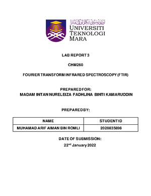 CHM260 lab report 1 - EXPERIMENT 1 The Visible Spectra of Soft Drinks ...