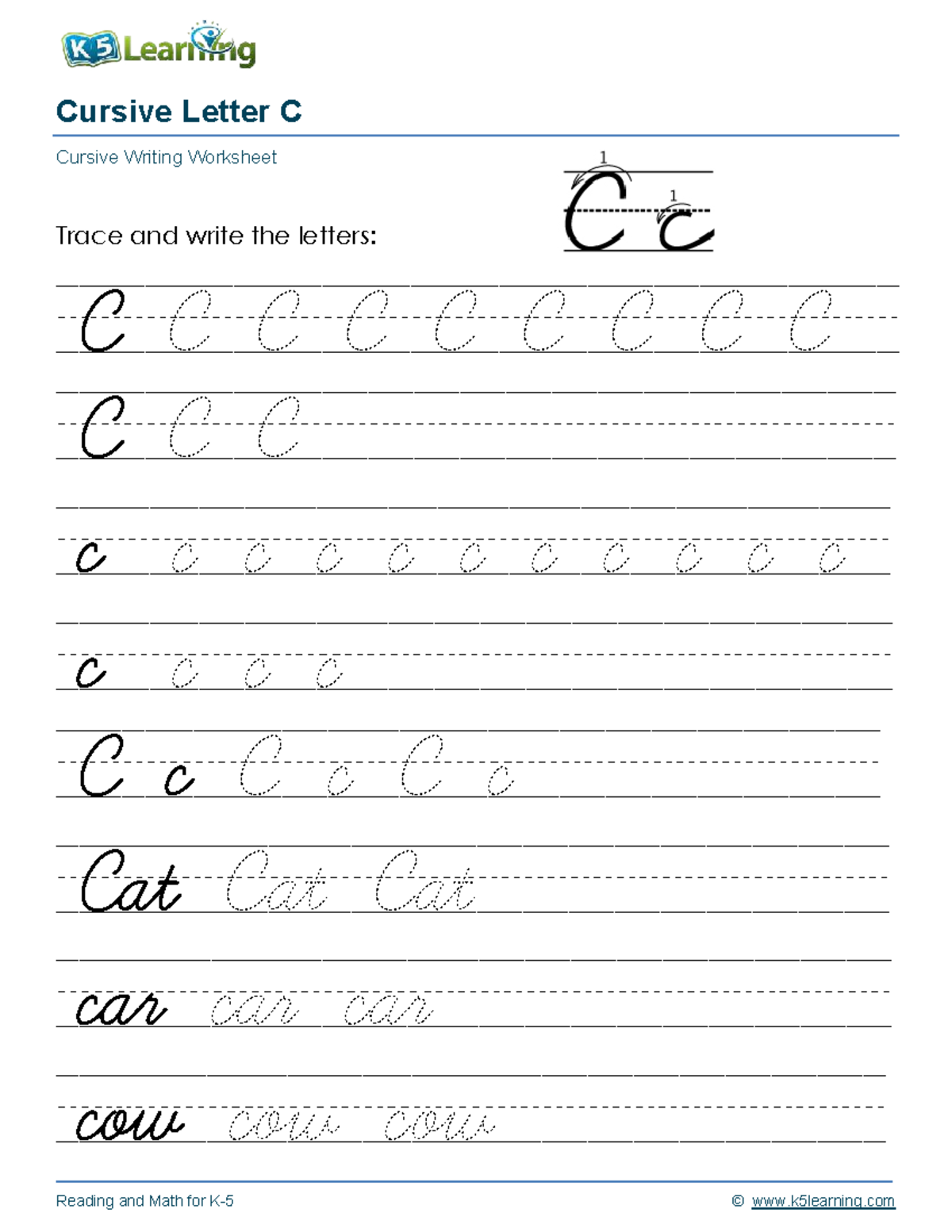 Handwriting letters cc printable - Bacherlor of Elementary Education ...