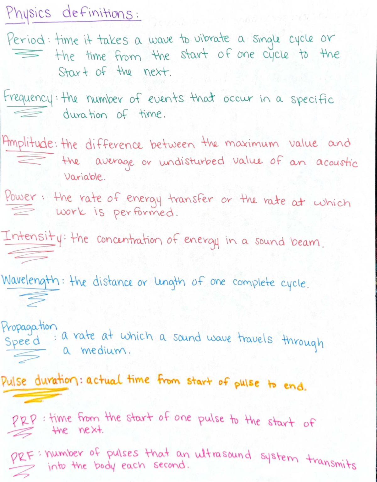 Physics Definitions Chart: Key Terms and Concepts in Waves - Studocu