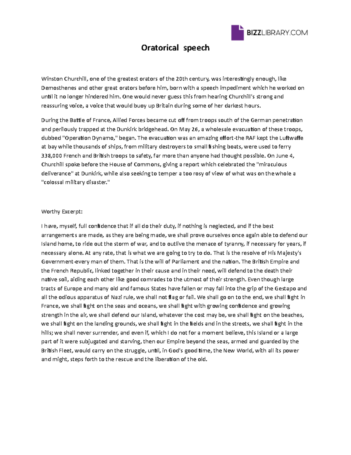Oratorical Piece