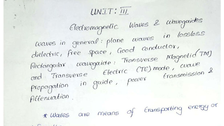 EMT 3: Electromagnetic Waves and Waveguides - Notes & Problems - Studocu