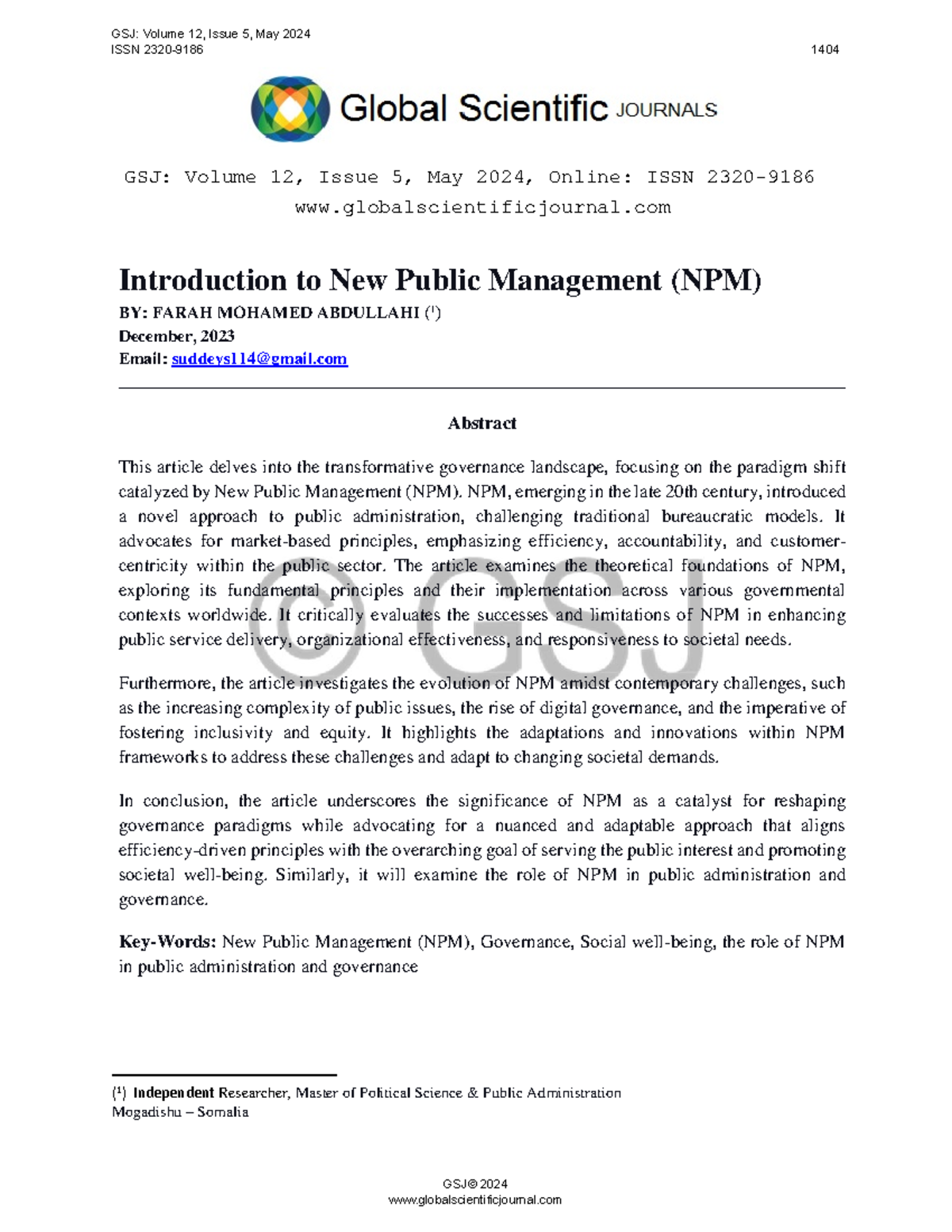 Introduction to New Public Management (NPM): A Transformative Approach - Studocu