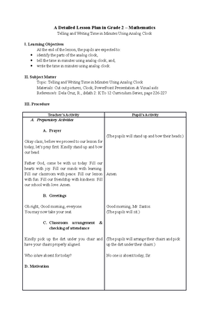 Grade 6 COT math Q4 - Lesson Plan in Math Classroom Observation - Daily Lesson Log SCHOOL ...