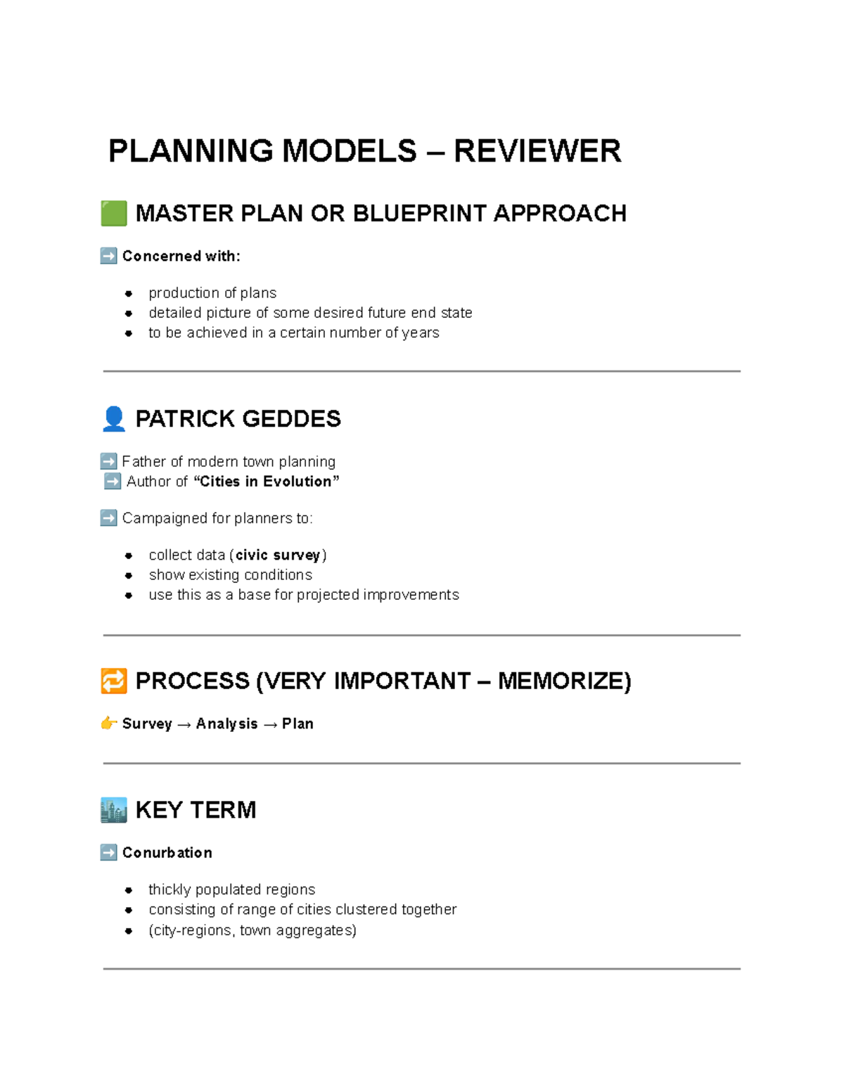 PLANNING MODELS REVIEWER: MASTER PLAN & BLUEPRINT APPROACH (MODULE 8 P3 ...