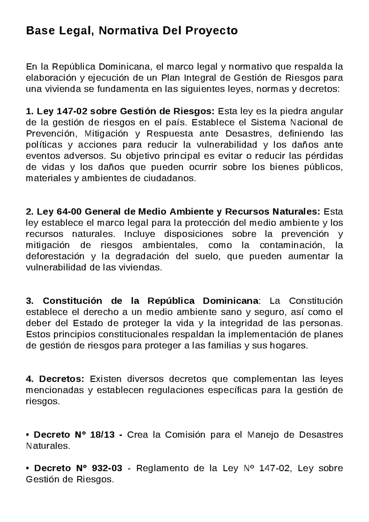 Leyambientl - Ley ambiental de RD - Base Legal, Normativa Del Proyecto ...