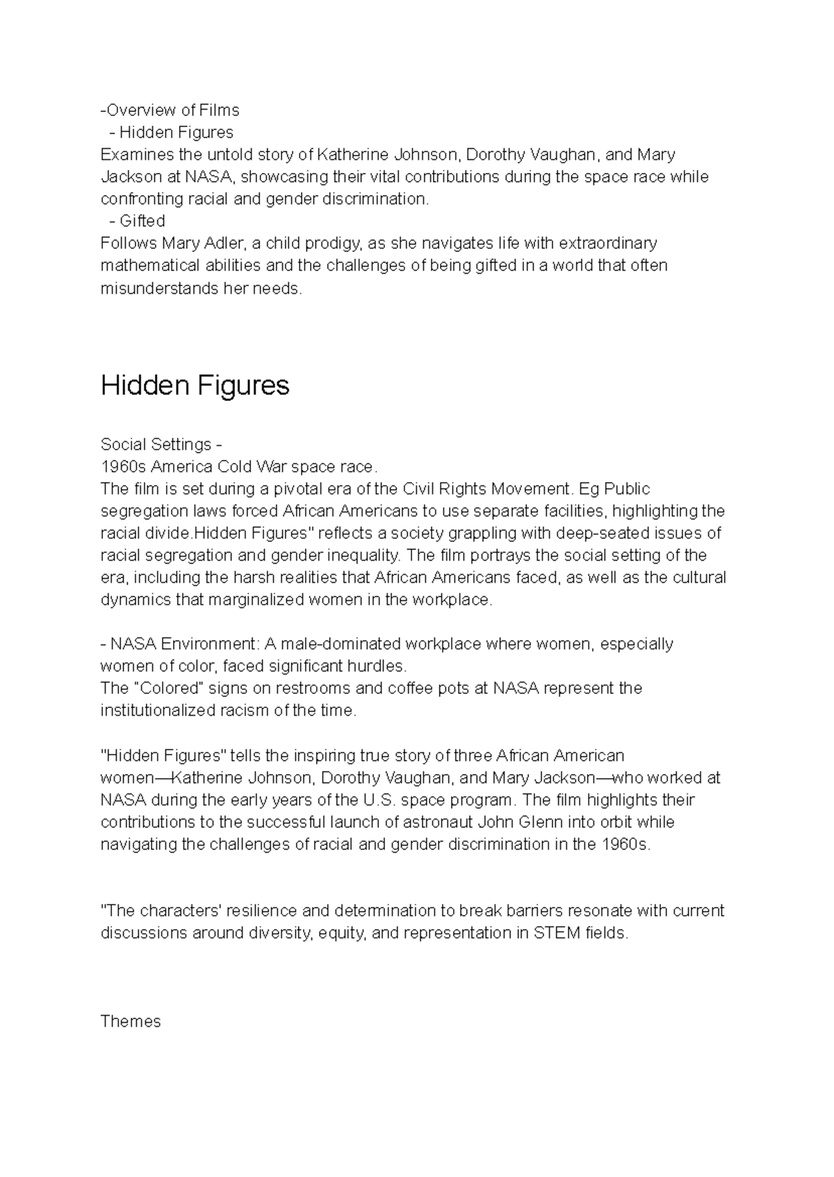 SBA Hidden Figures: Examining Racial and Gender Barriers in STEM - Studocu