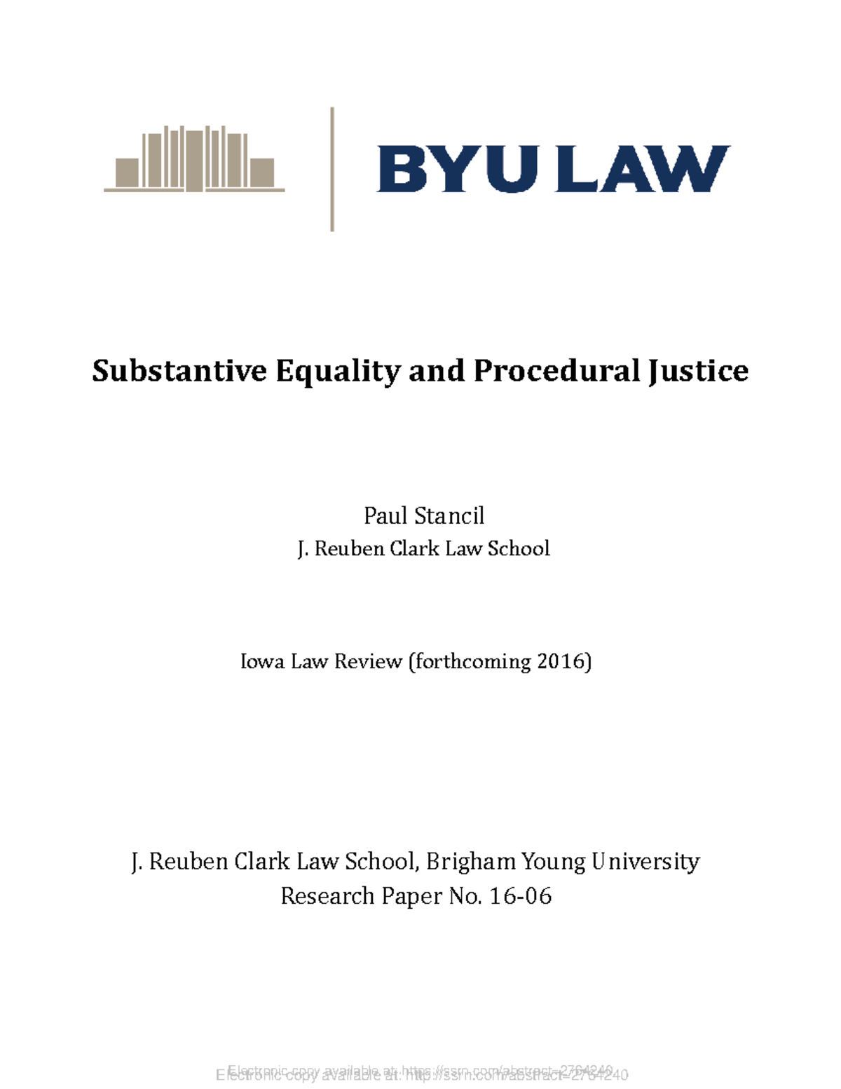 Substantive Equality and Procedural Justice: A Critical Analysis of ...