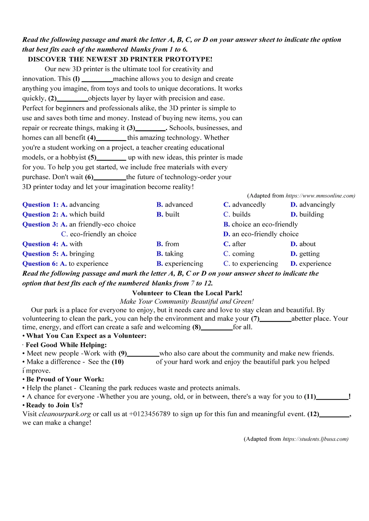 TEST 6 - English Language Proficiency Assessment - Studocu