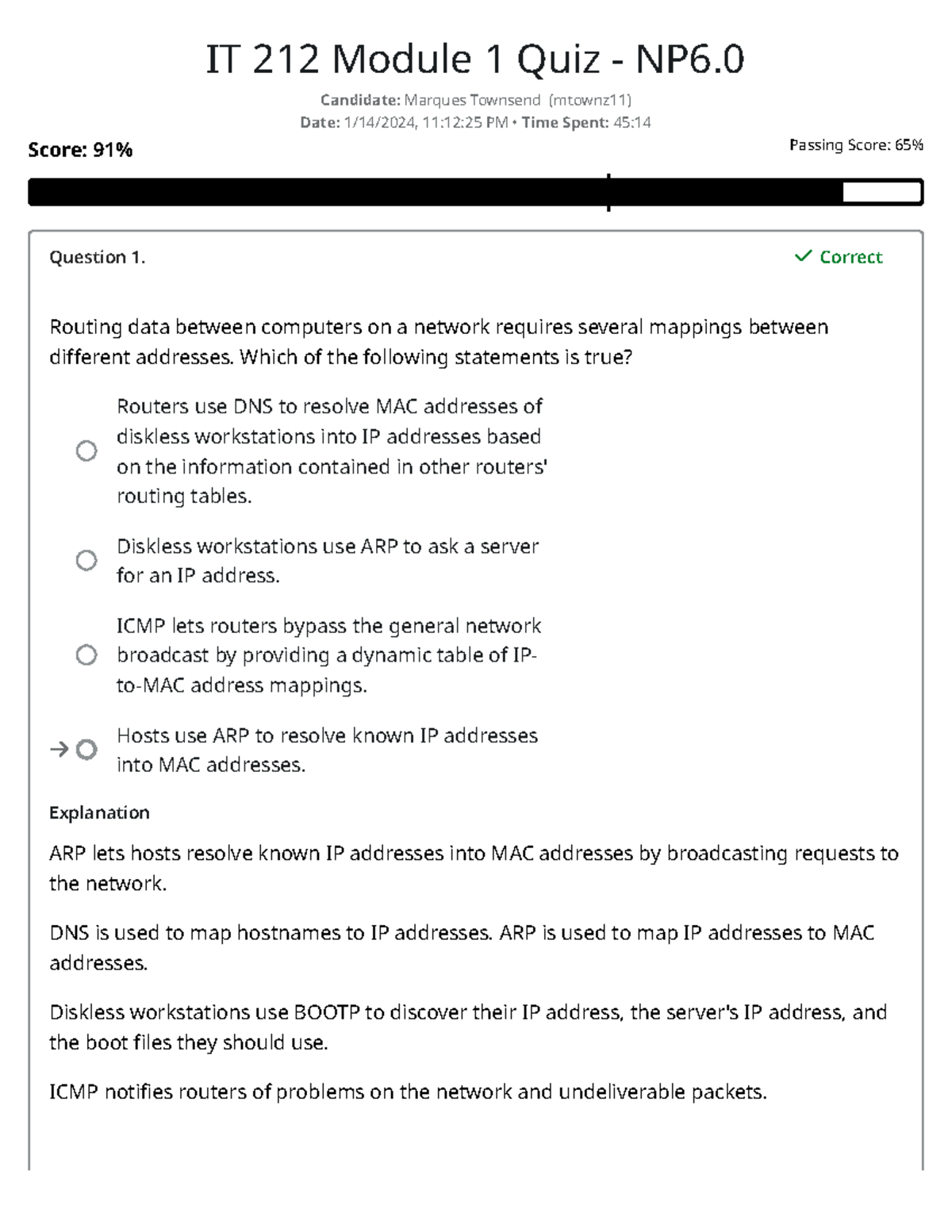 IT 212 Module 1 Quiz Review - 91% Score Insights - Studocu