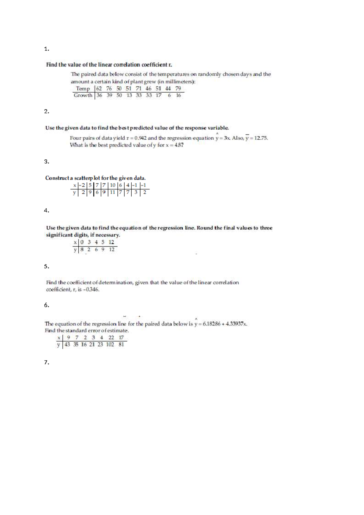 EX Chapter 13 & 14: Linear Regression Analysis and Predictions - MAS202 ...