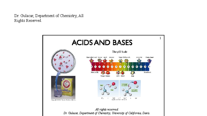 General Chemistry CH15: pH Scale, Acids, Bases, and Strengths - Studocu