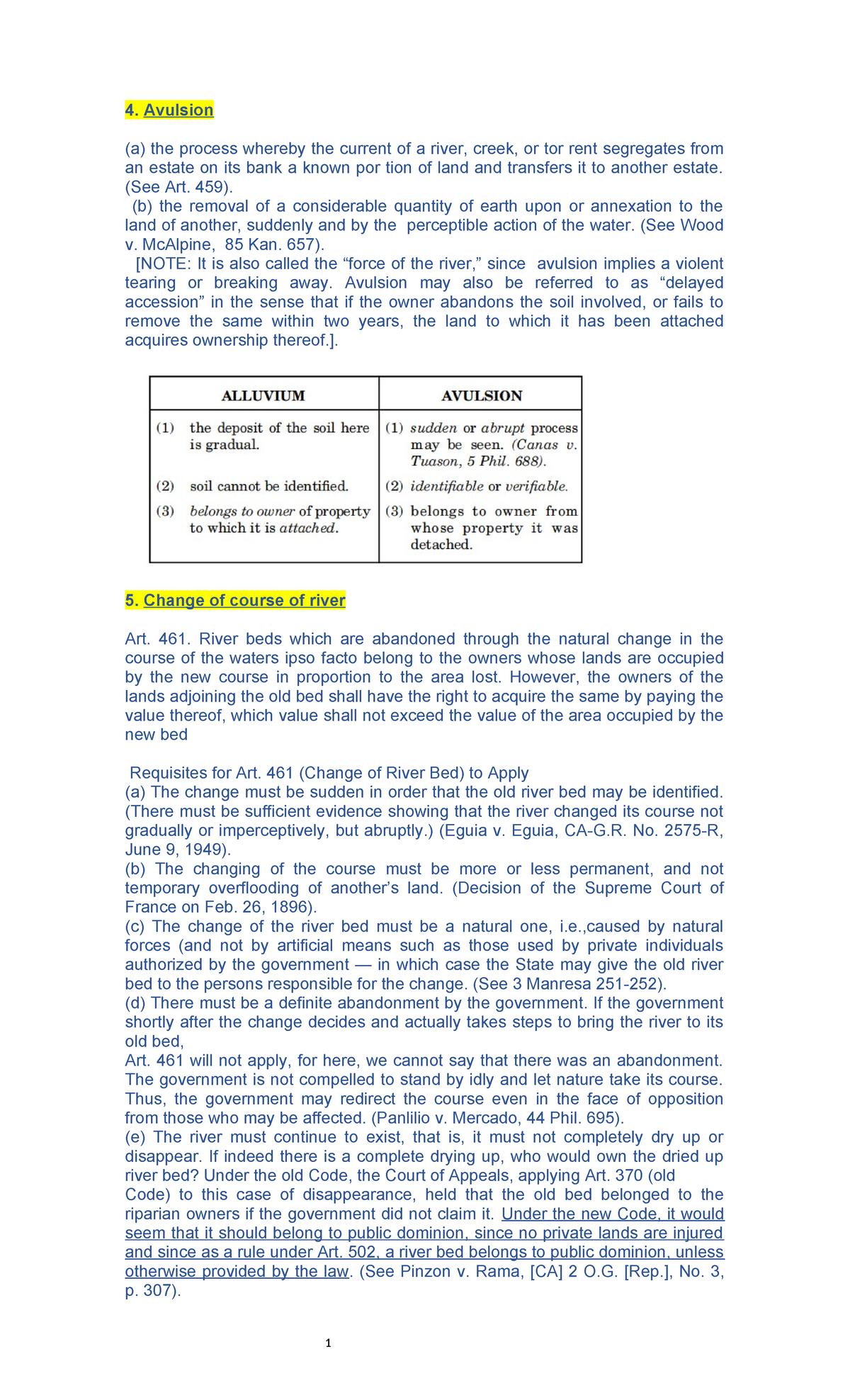 Avulsion and Change of River Course: Legal Aspects - Lecture Notes ...