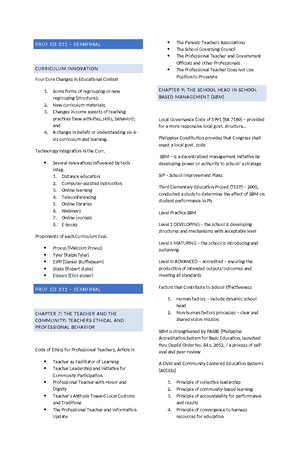 Prof ed 321Curr Imple Notes - PROF ED 321 – SEMI FINALS CURRICULUM ...