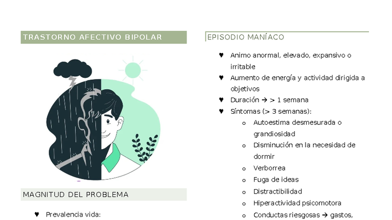 TRASTORNO AFECTIVO BIPOLAR: EPISODIO MANÍACO Y HIPOMANÍACO - Studocu