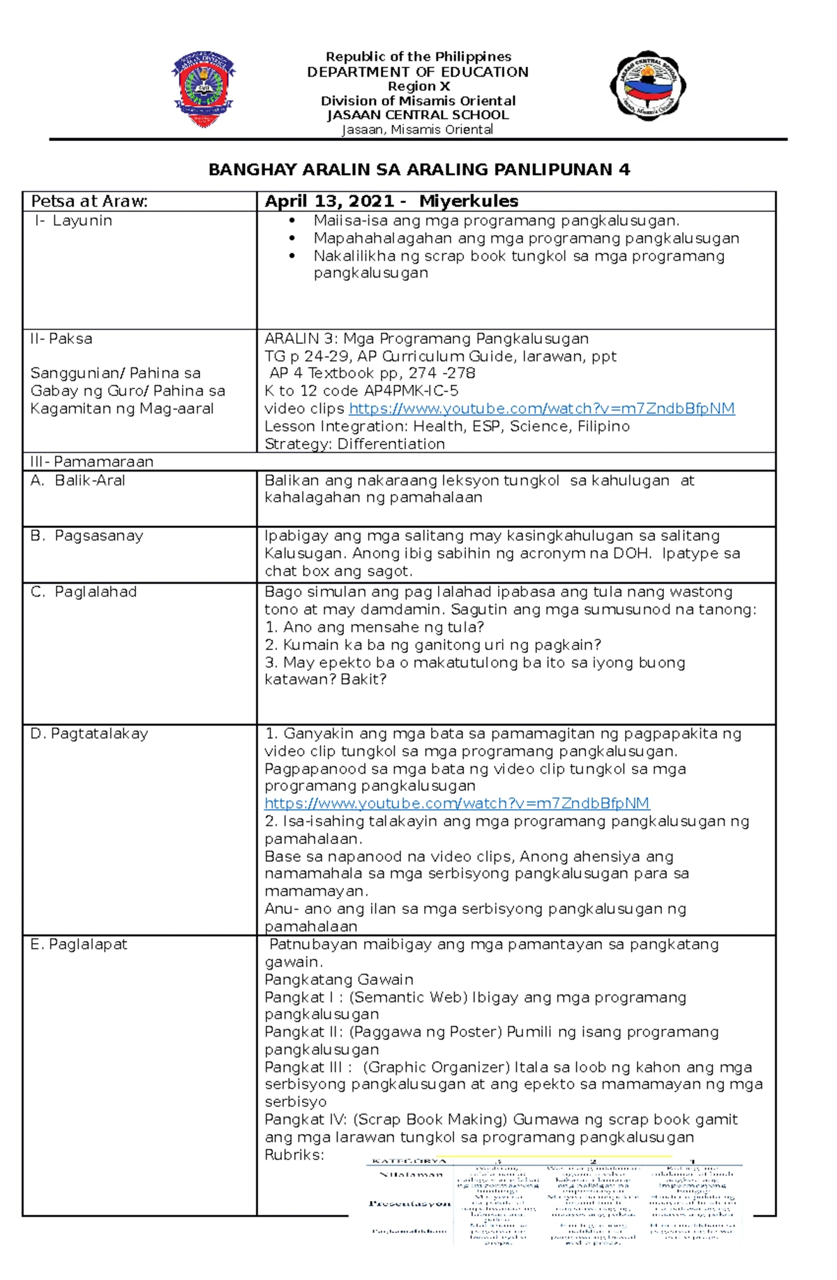 Detailed 7Es Lesson Plan for TLE: Tools & Equipment Usage - Studocu