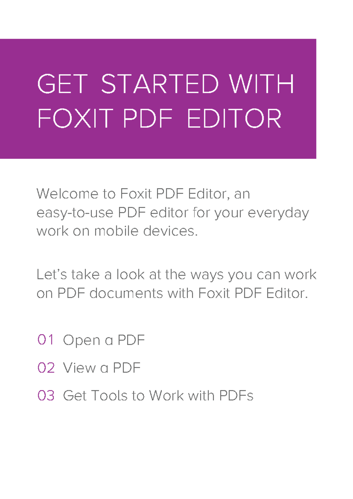 Getting Started with Foxit PDF Editor User Guide - Studocu
