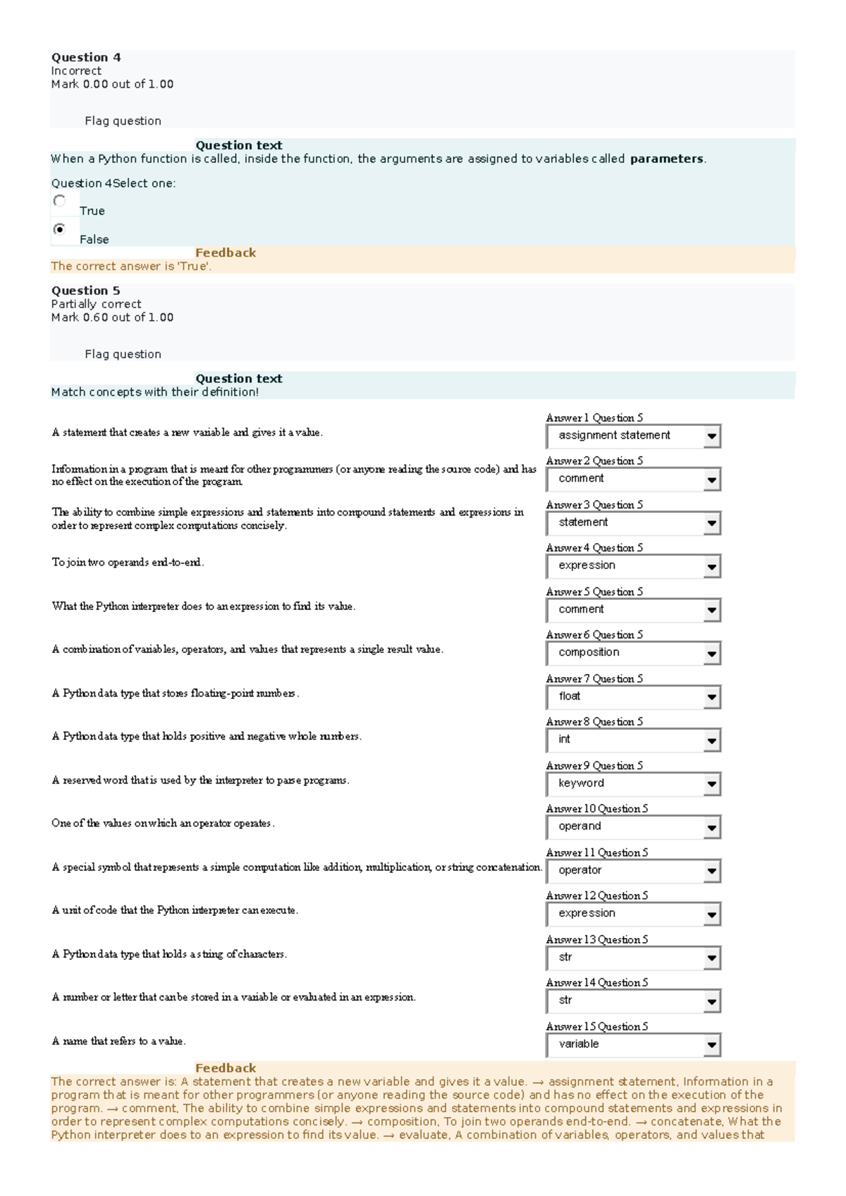 Exam Prep 3: Python Concepts & Multiple Choice Questions - Studocu