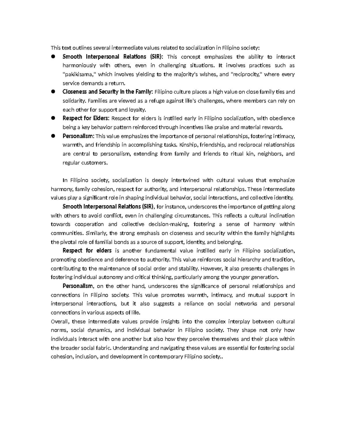 CWTS Insights: Key Values in Filipino Socialization Dynamics - Studocu