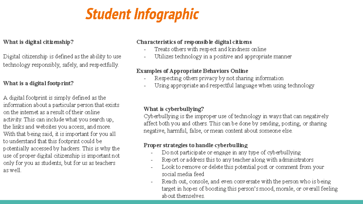 Student Infographic - Student Infographic What is digital citizenship ...