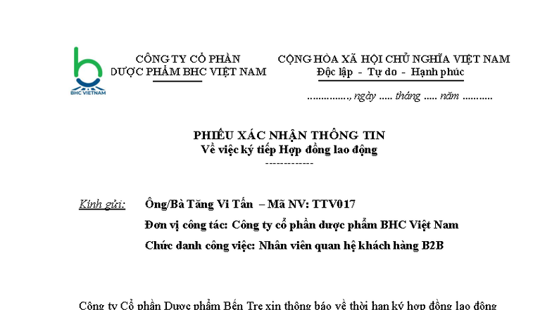PXN Tang Vi Tan HD12T - fdfdfdfd - CÔNG TY CỔ PHẦN DƯỢC PHẨM BHC VIỆT ...