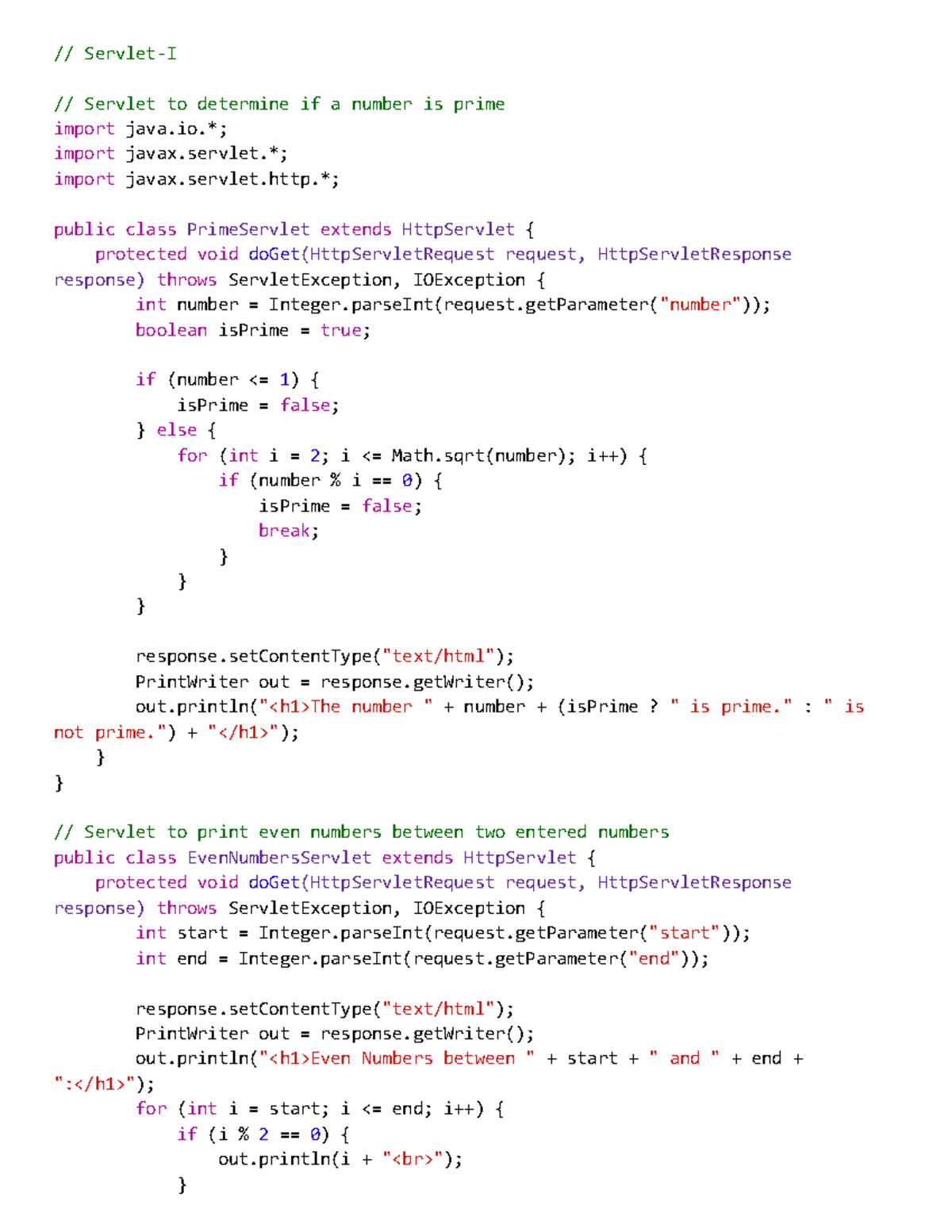 Advance JAVA (CMP714) - // Servlet-I // Servlet to determine if a ...