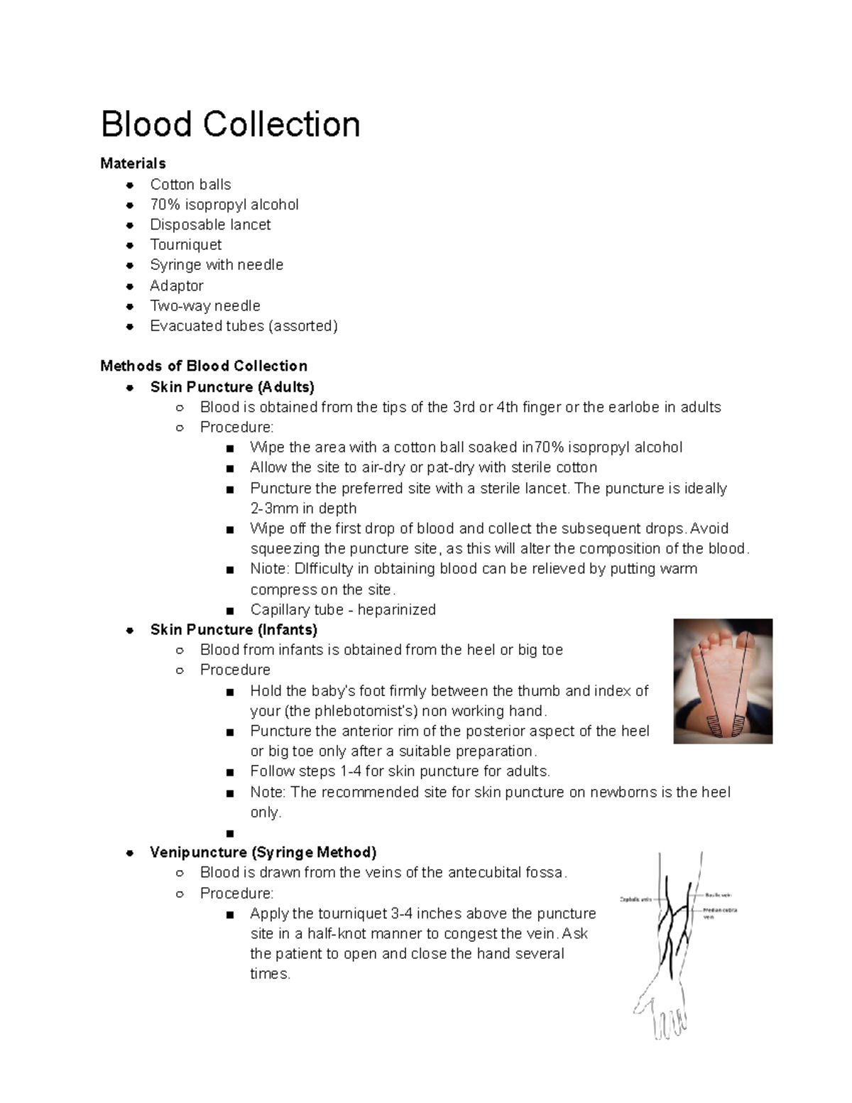 Lesson 1: Blood Collection Techniques in Hematology 1 - Studocu