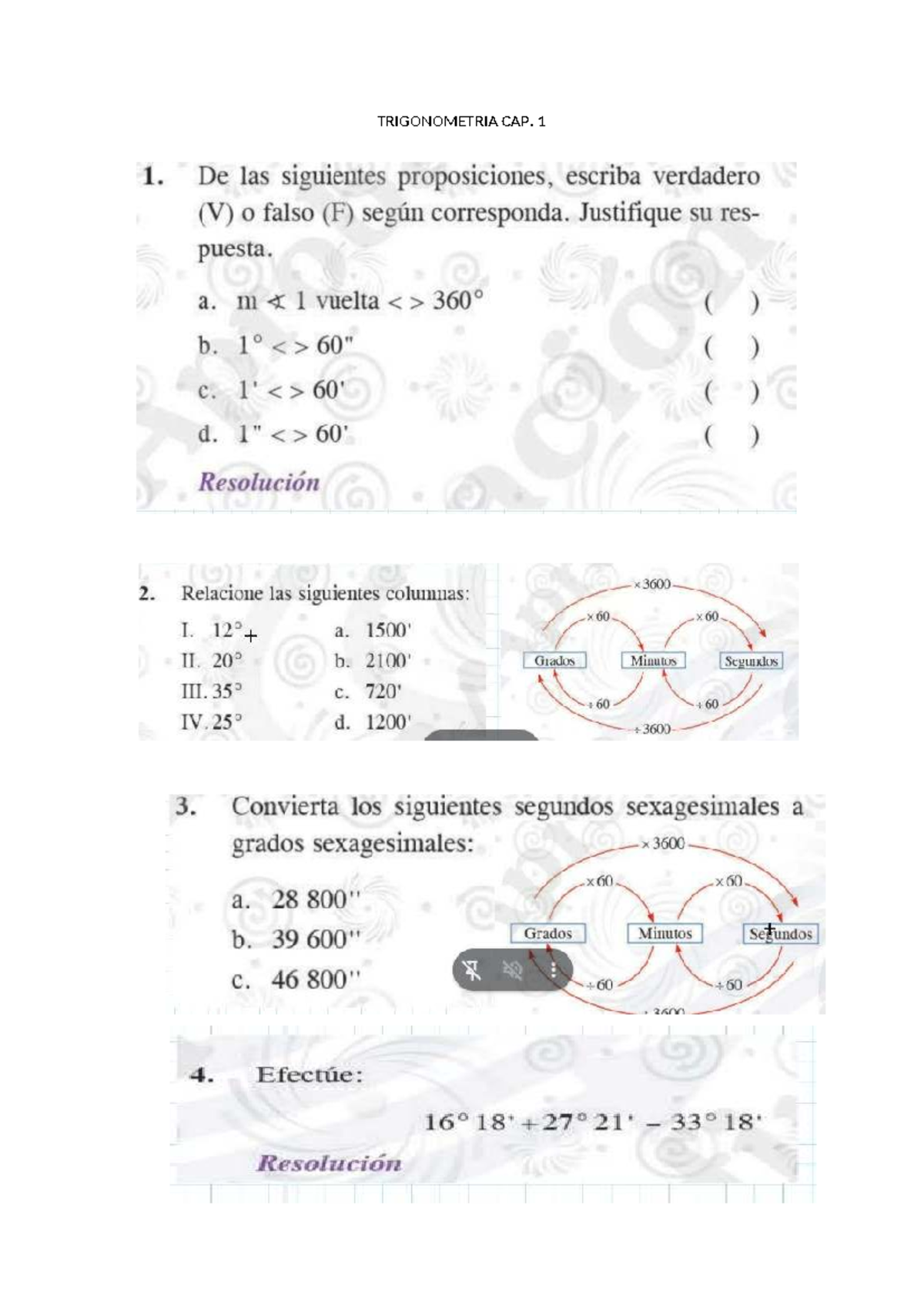 Trigonometría CAP. 1: Proposiciones y Conversión de Ángulos - Studocu