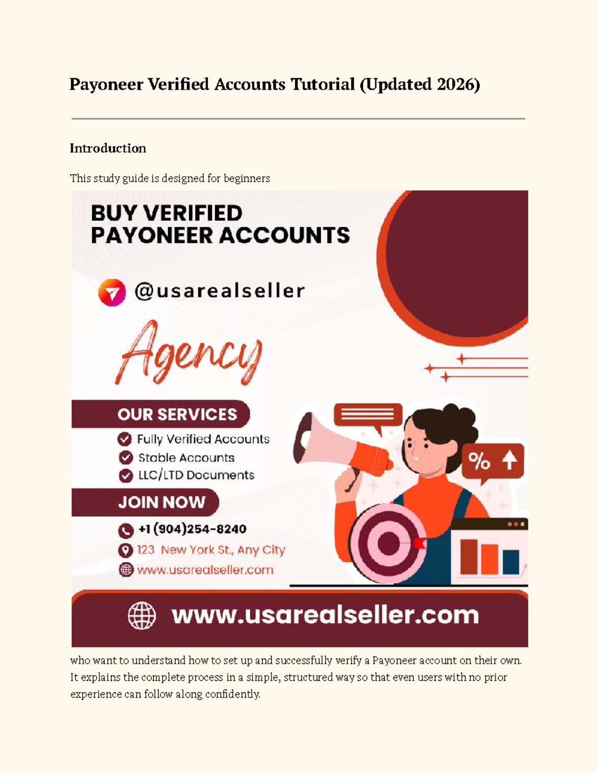 Payoneer Account Verification Guide (Updated 2026) - Studocu
