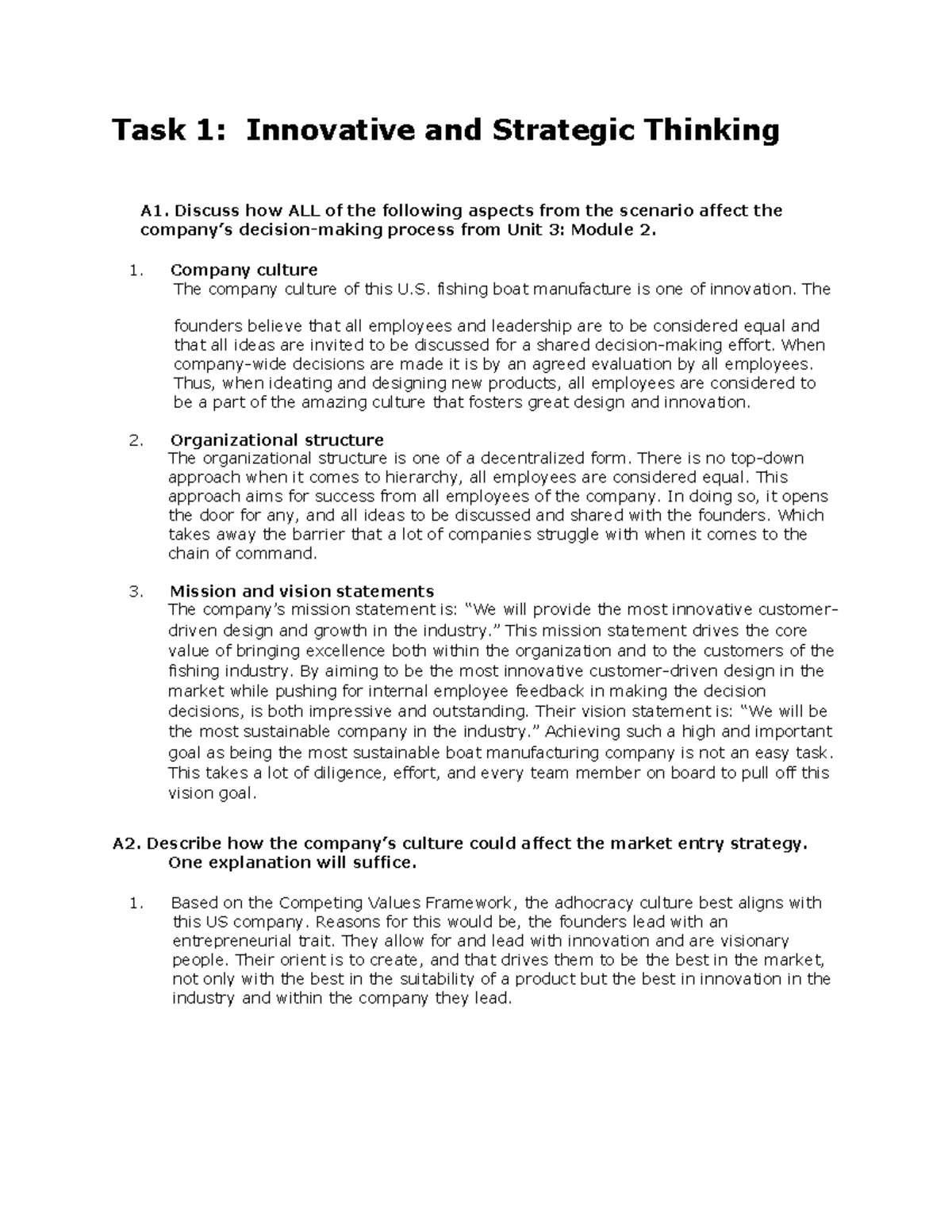 D081-Task 1- Innovative and Strategic Thinking - Task 1: Innovative and ...