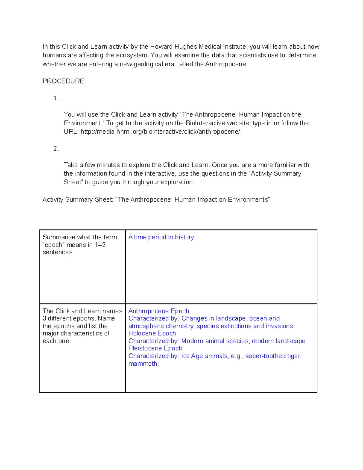 Human Impact on the Environment: Exploring the Anthropocene Epoch - Studocu