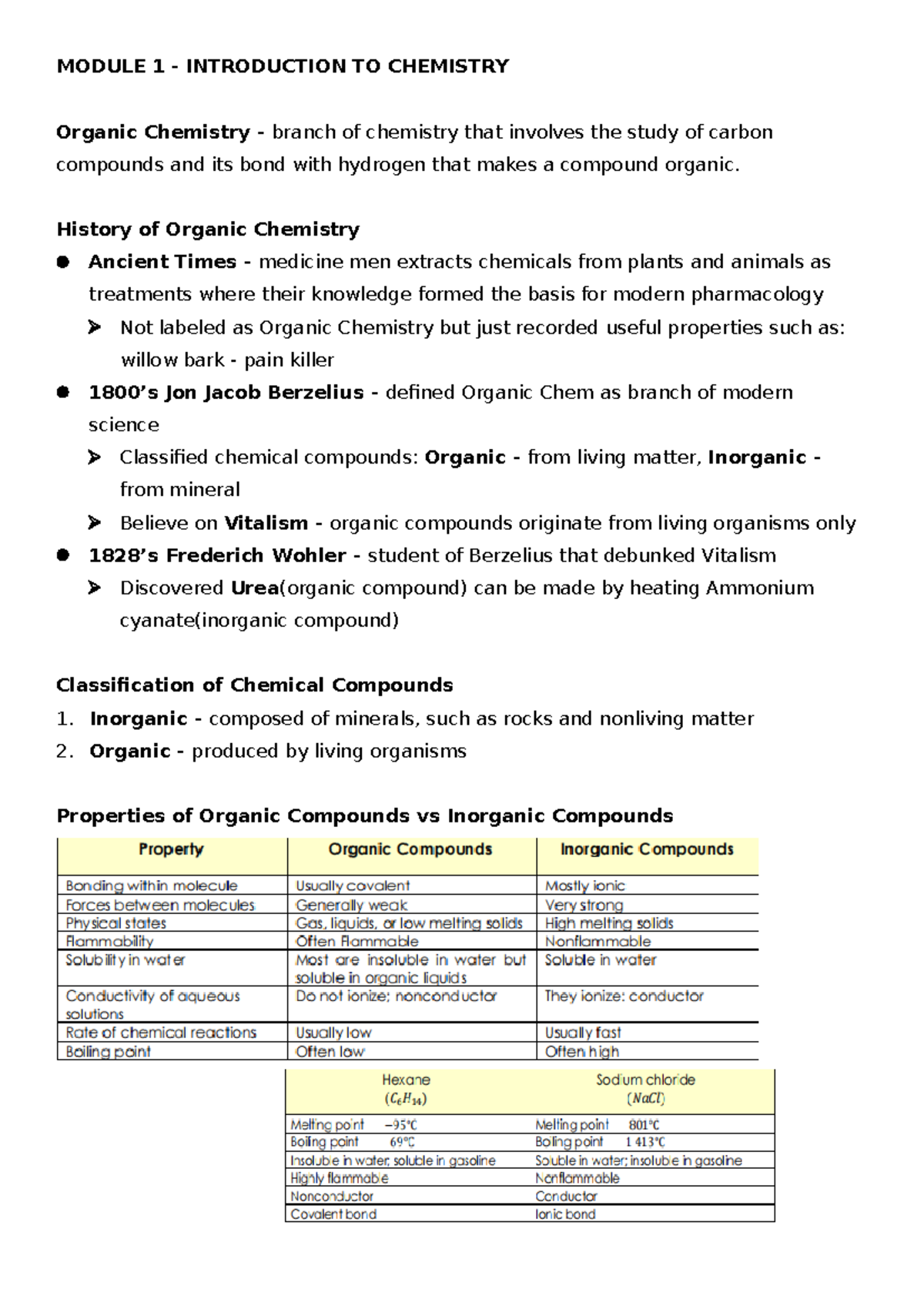 BSES 26 Midterm Reviewer: Introduction to Organic Chemistry Concepts ...