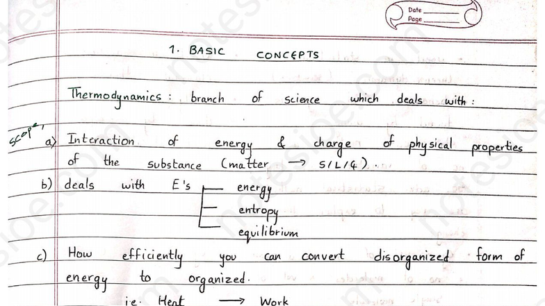 Thermo 101: Basic Concepts of Thermodynamics - Chapter 1 Notes - Studocu