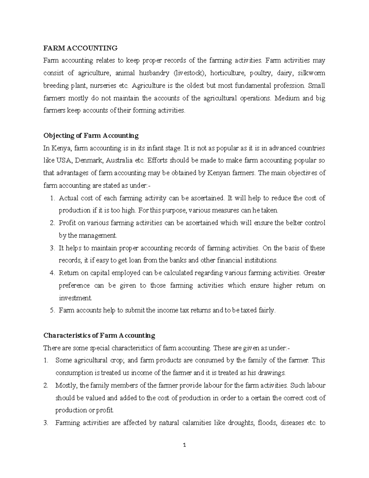 FARM Accounting: Key Principles and Practices in Agriculture - Studocu
