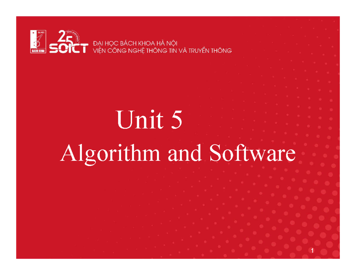 Unit1 5 - computer - Unit 5 Algorithm and Software Contents Problem Solving on Computers ...
