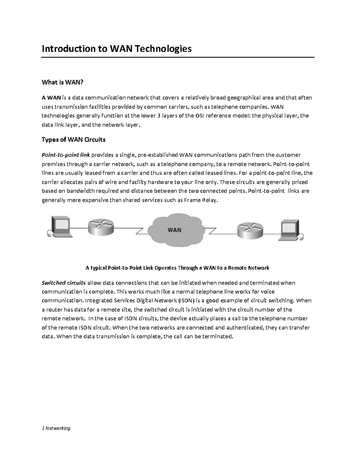 06 Intro to WAN Technologies - Overview and Key Concepts - Studocu