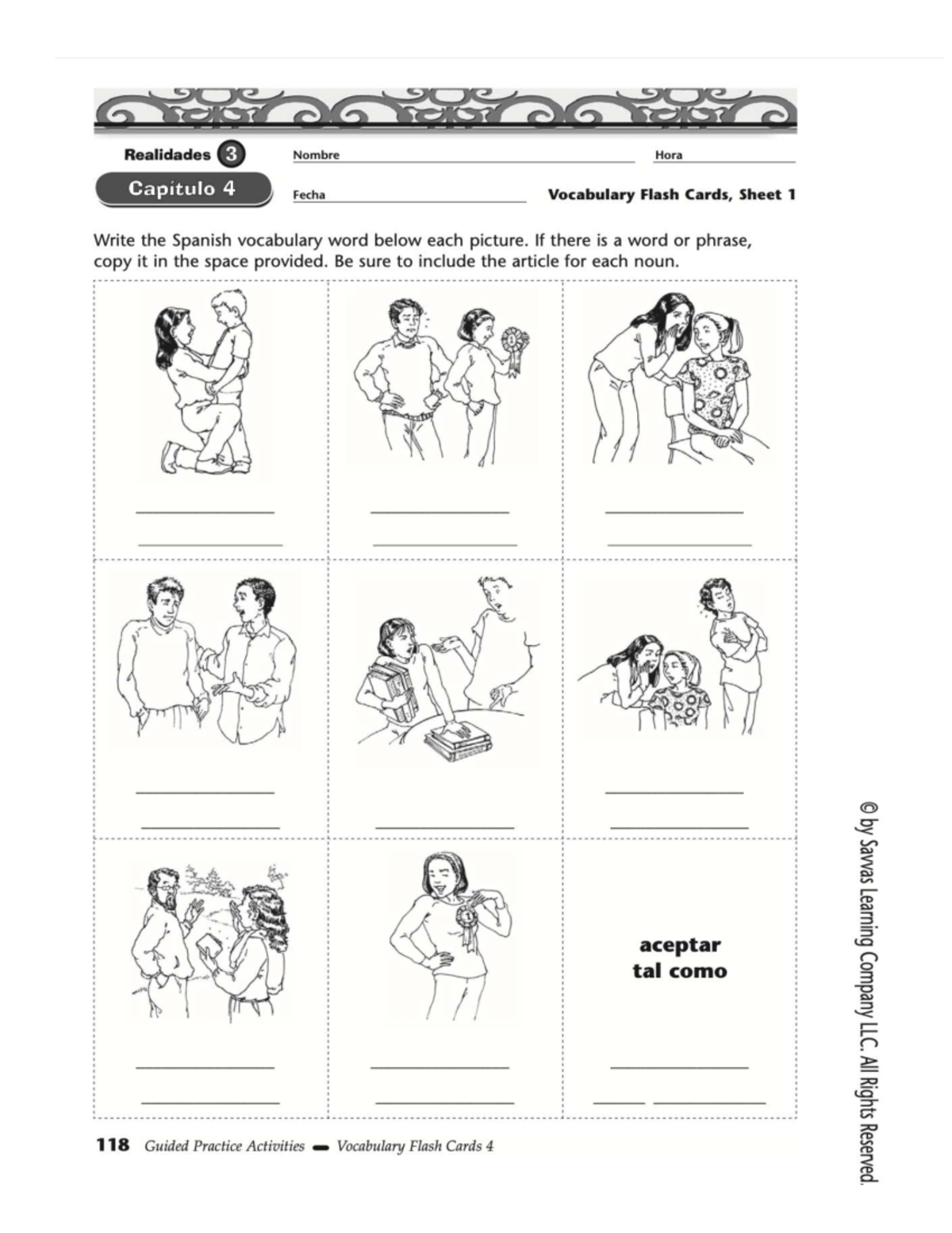 Realidades 4: Vocabulary Flash Cards & Guided Practice Activities - Studocu