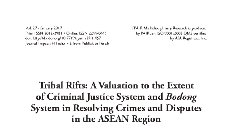 JPAIR Multidisciplinary Research Vol. 27: Examining Criminal Justice ...