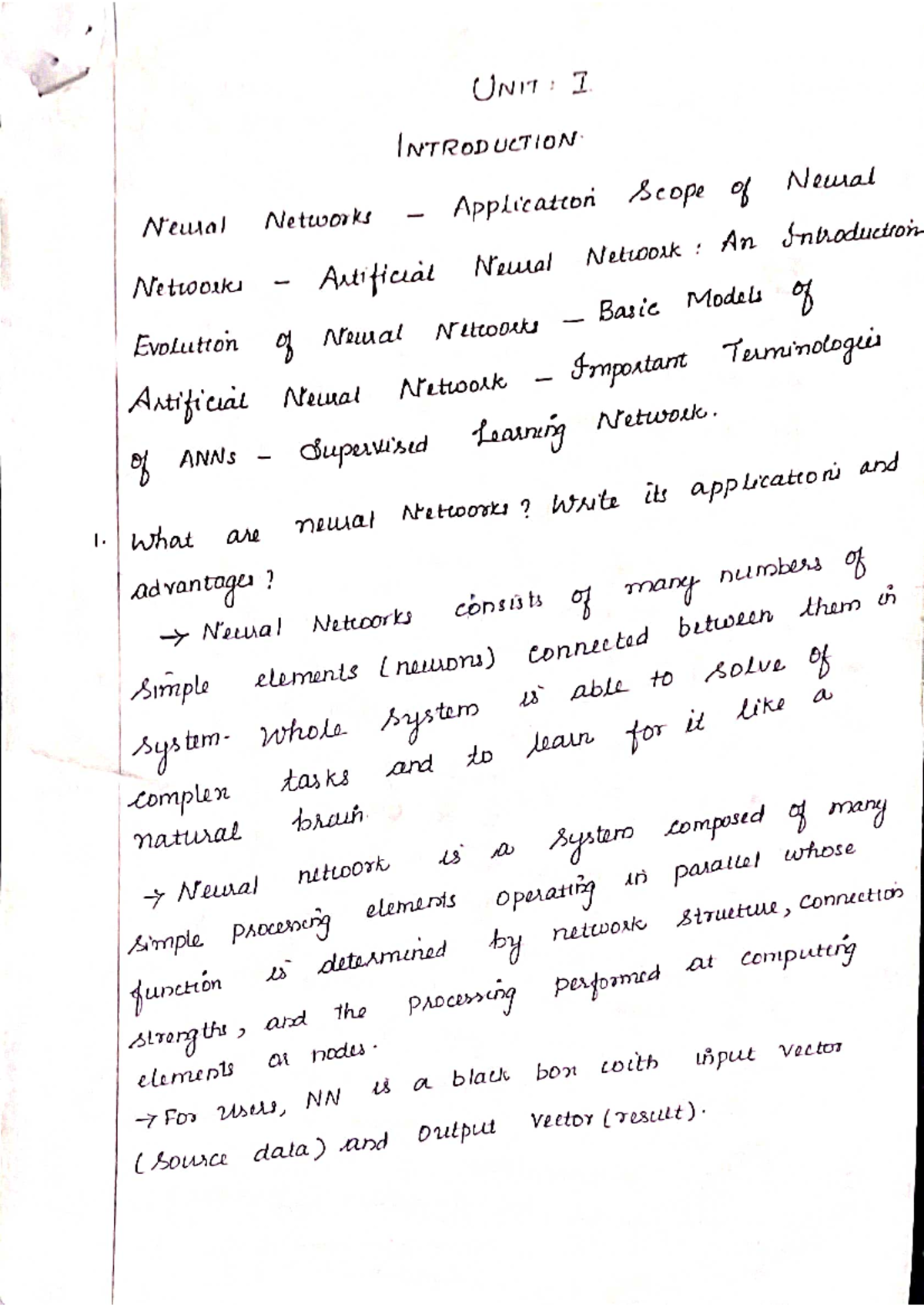 Neural Networks & Deep Learning - UNIT-1 Overview - CCS355 Exam Notes ...