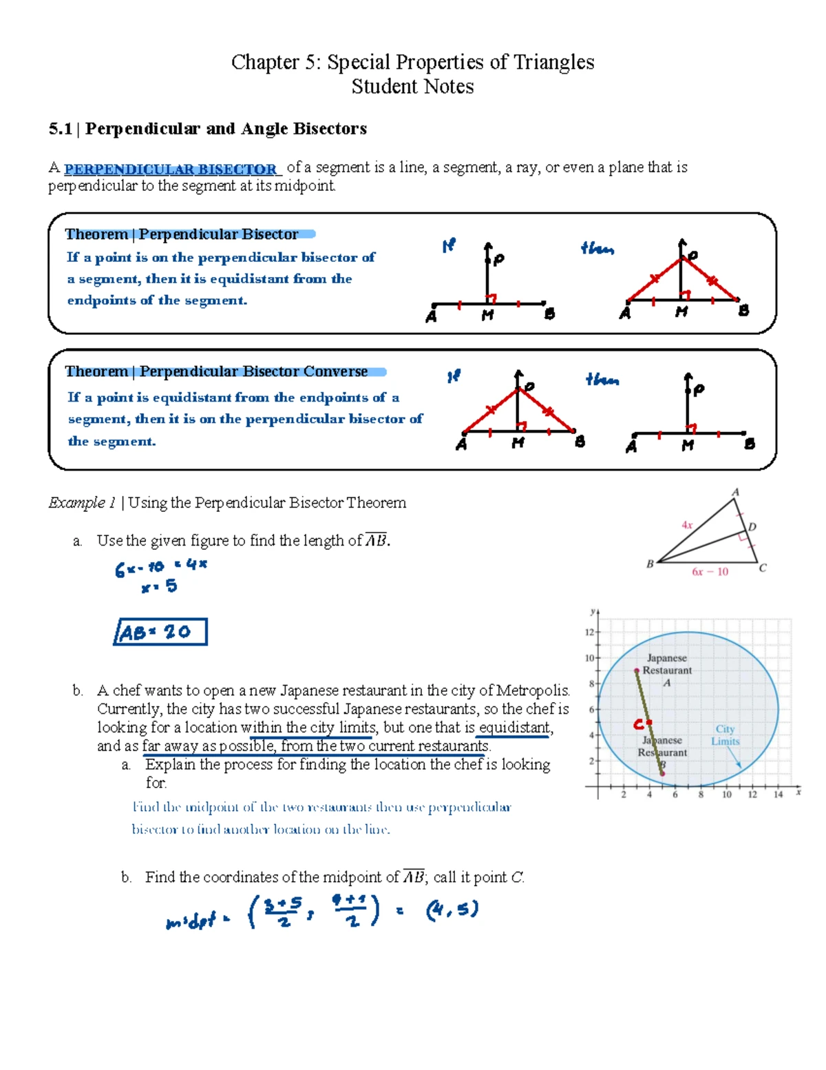 Chapter 3: Parallel and Perpendicular Lines - Student Notes (Geometry ...