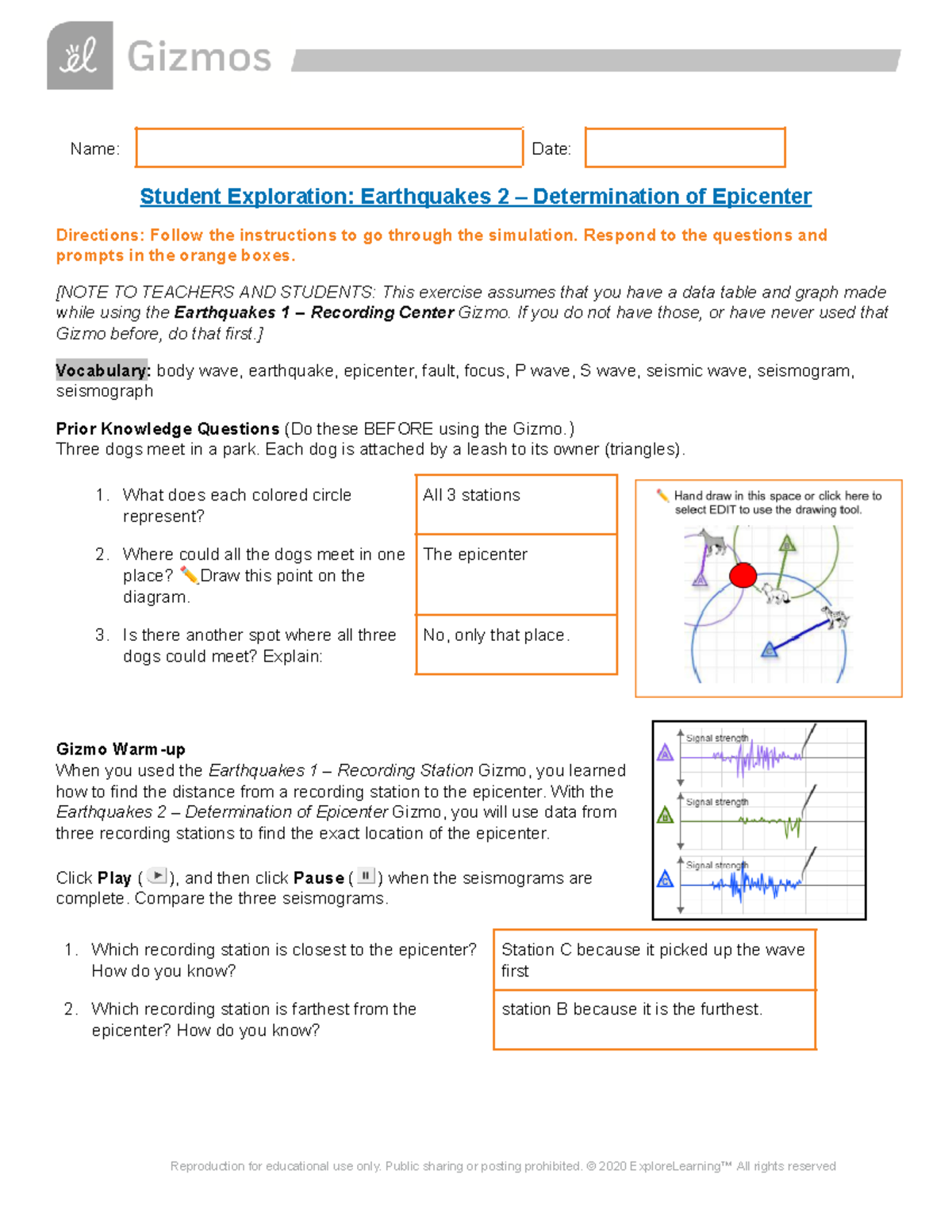 Earthquakes 2 Exploration: Epicenter Determination Guide - Studocu