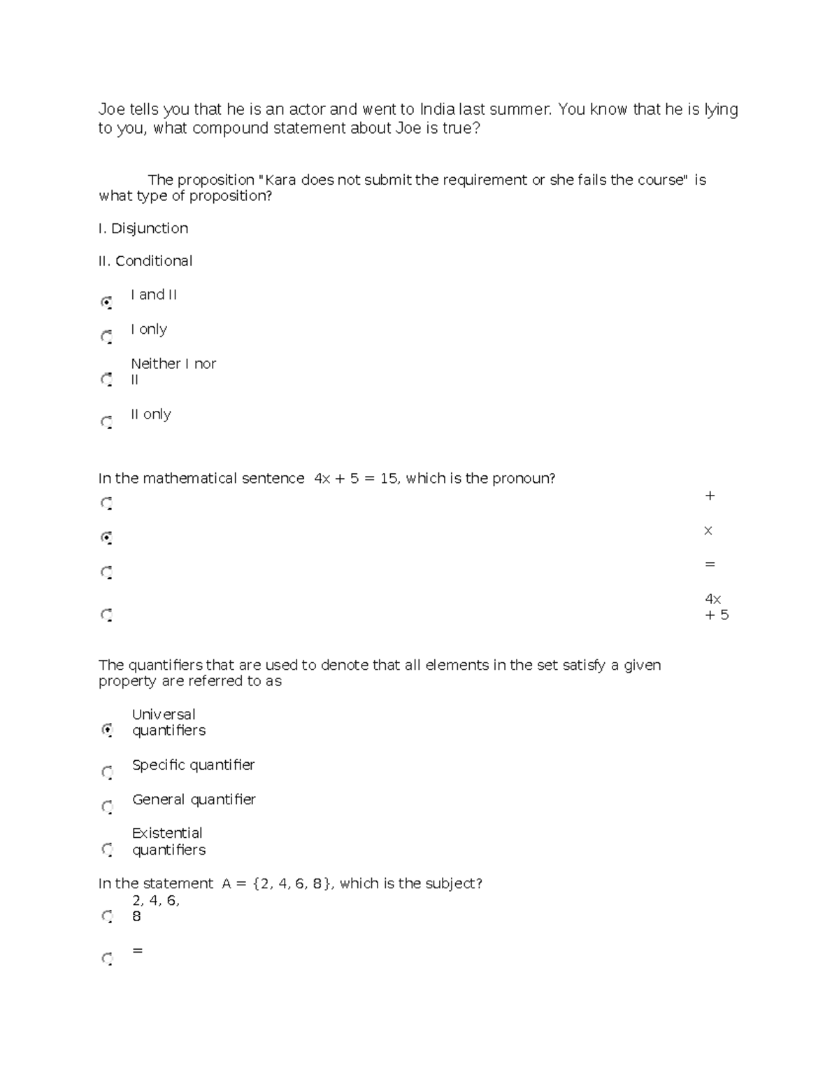 GED102 Quiz 1: Propositional Logic and Symbolic Statements Review - Studocu
