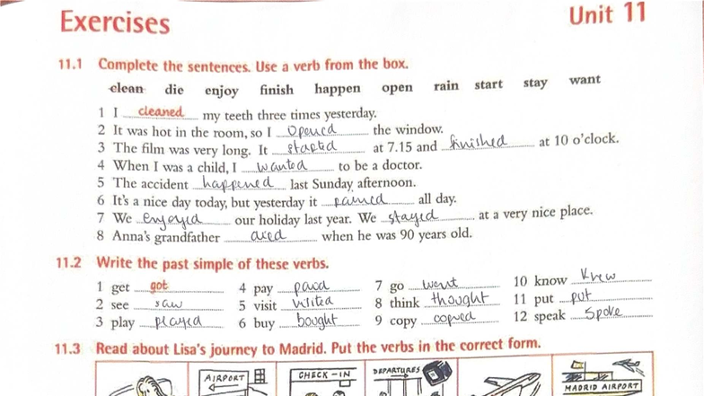 Homework 12 - Unit 11 Exercises and Past Simple Practice - Studocu
