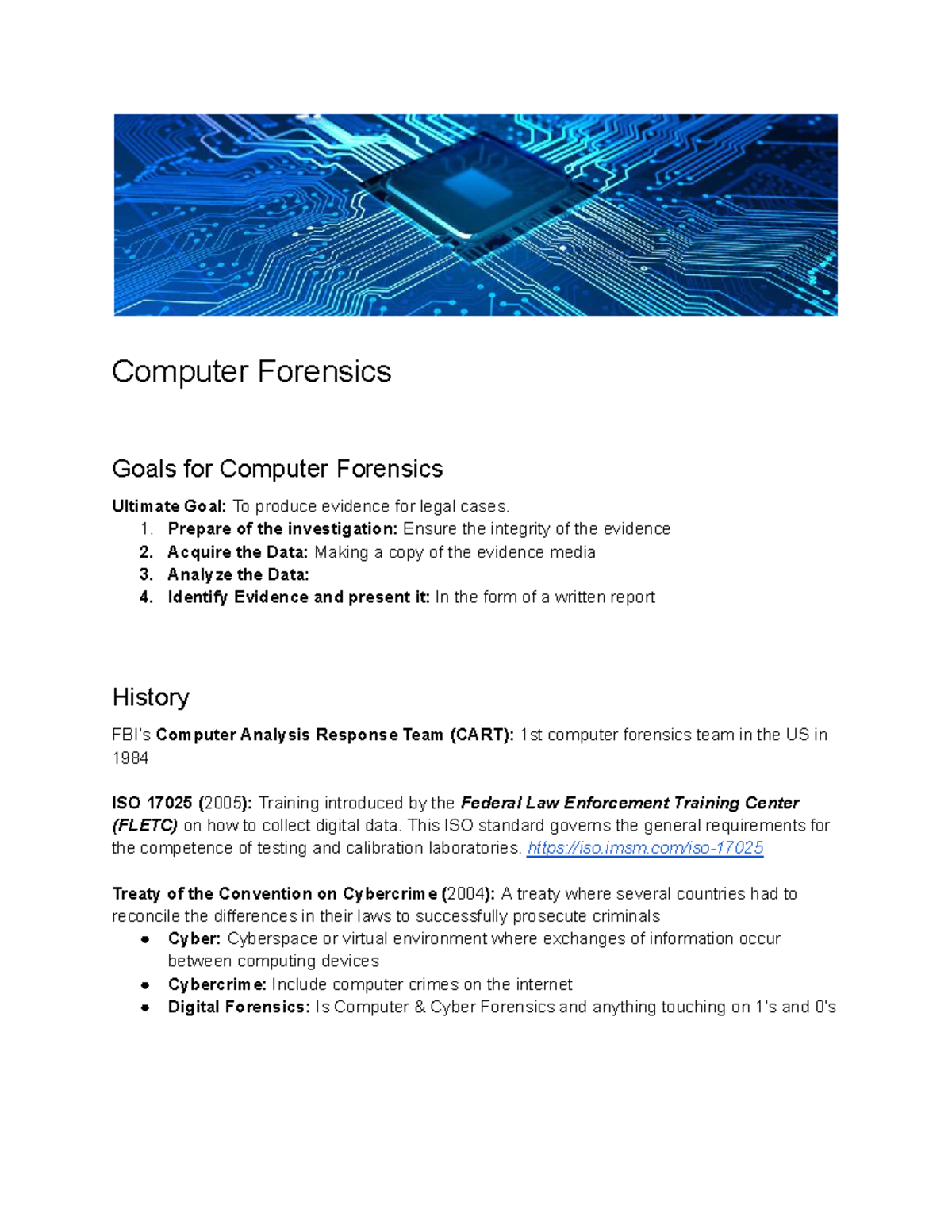Computer Forensics (CFS 101) - Key Concepts and Investigation ...