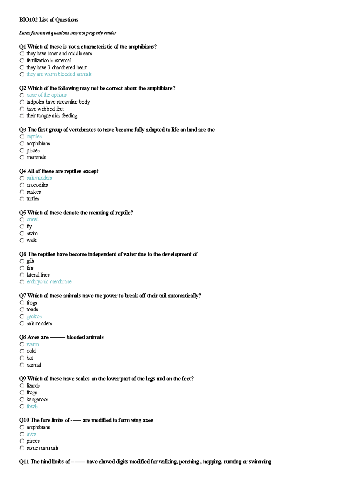 BIO102 Final Exam Study Questions and Answers - Studocu
