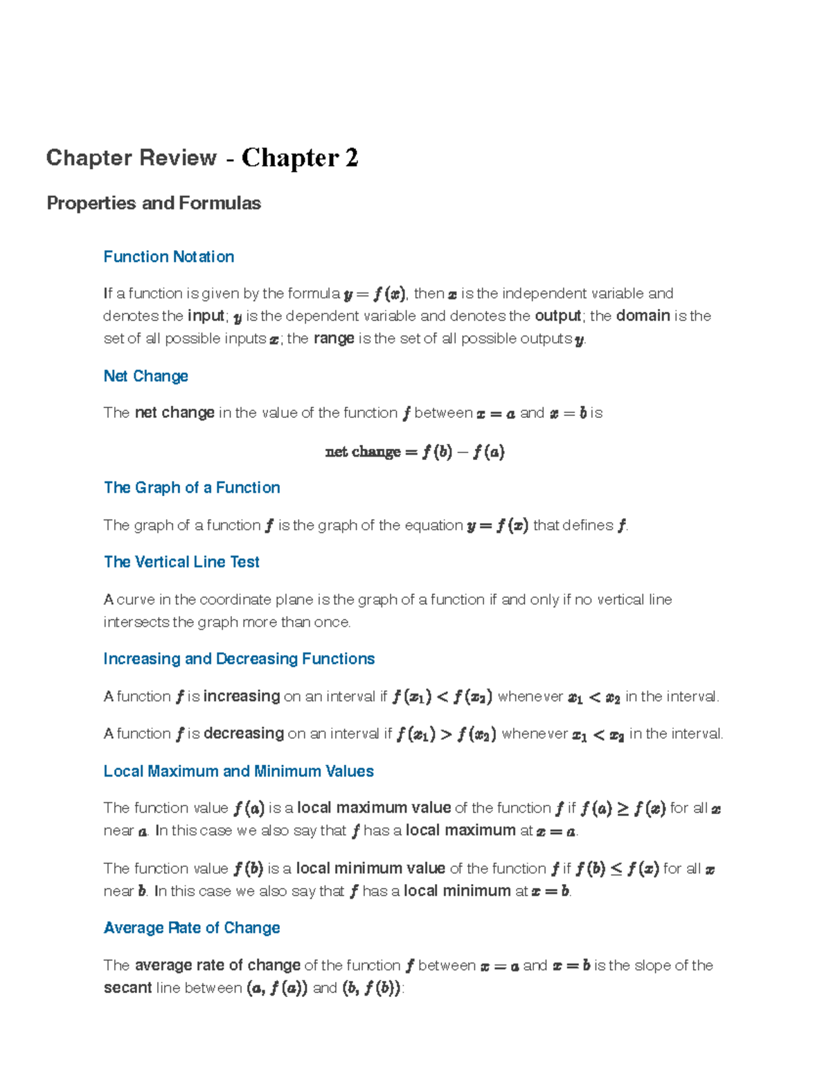 Chapter Review: Polynomial and Rational Functions - Math 110 - Chapter ...