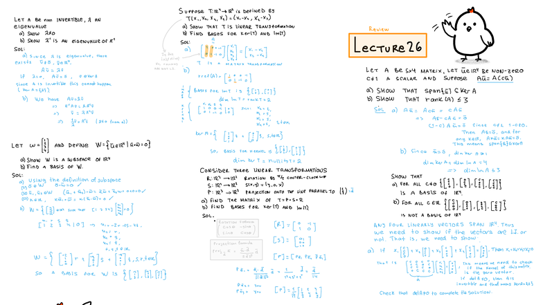 Review Lecture Math 133: Eigenvalues and Linear Transformations - Studocu