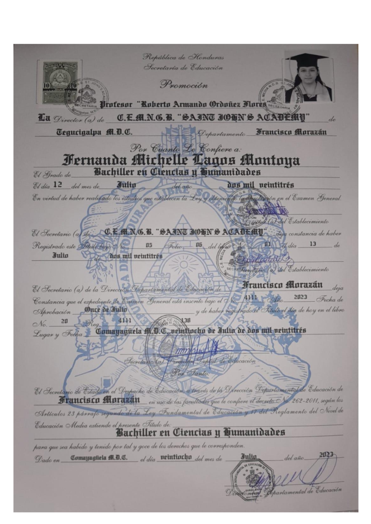 Título - asdasdas - Republica de Honduras Secretaria de Educacion ST ...
