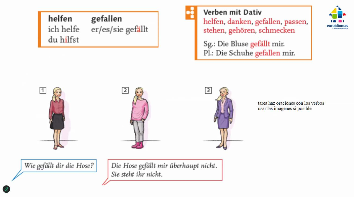 Hausaufgaben: Verben mit Dativ - helfen, gefallen, danken, passen - Studocu