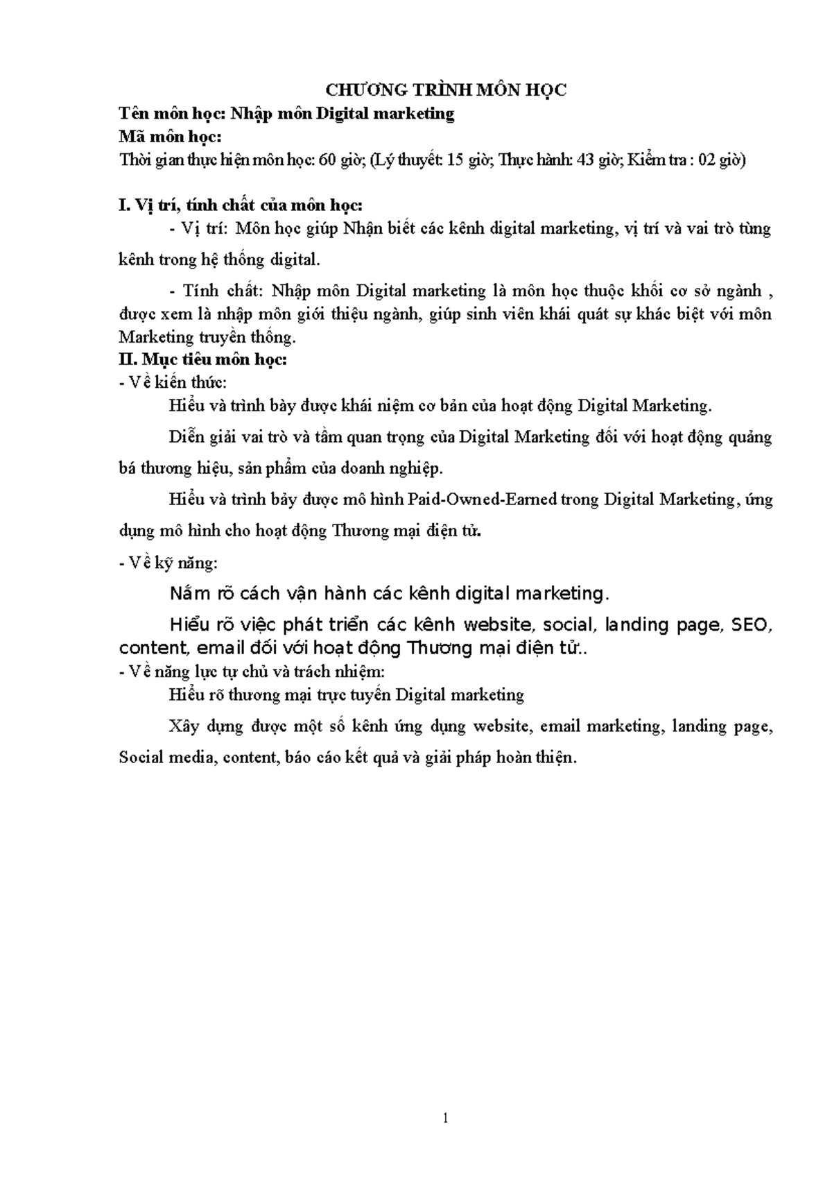 CTCT 3. Nhập môn Digital Marketing - Tổng quan và Nội dung chính - Studocu