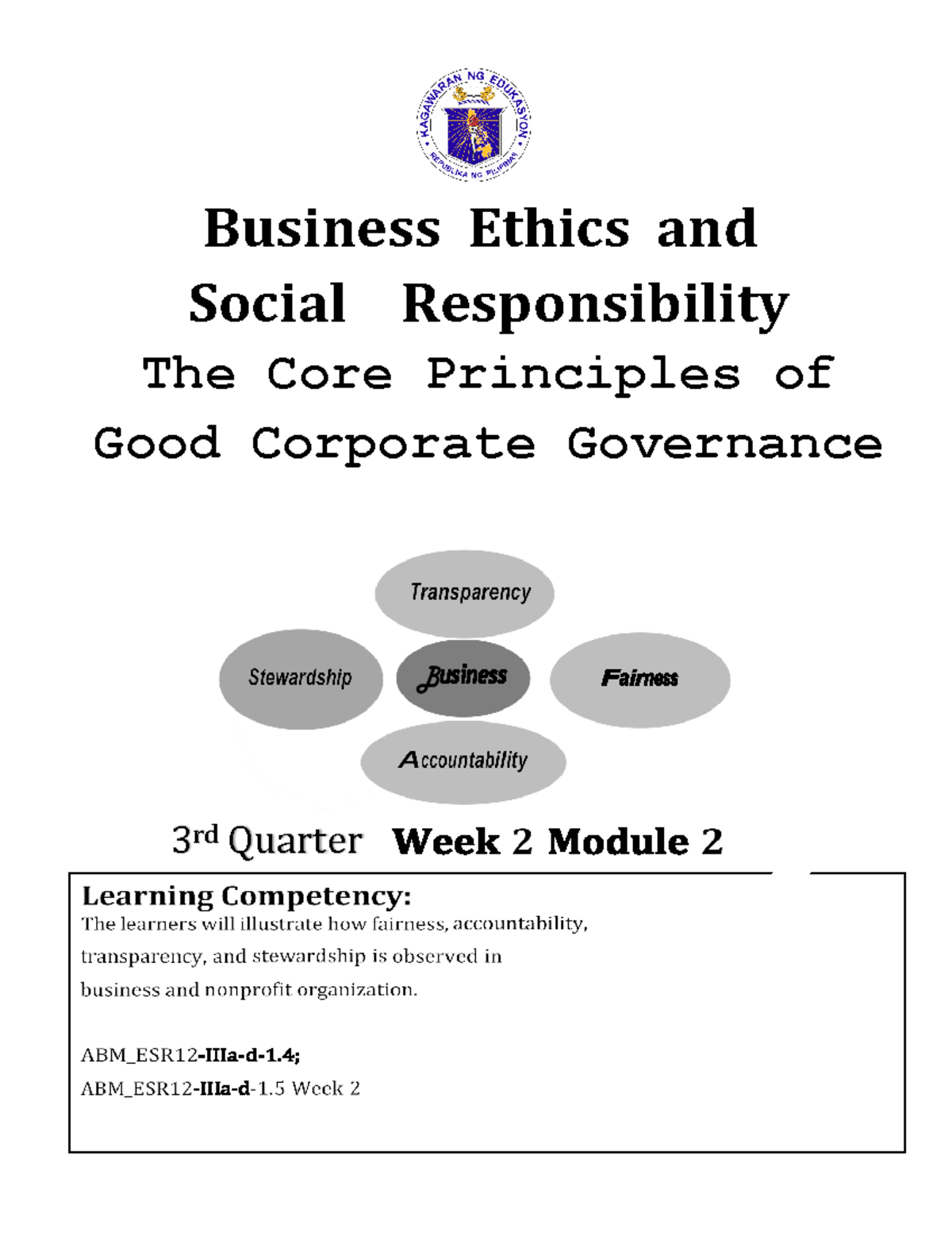 Module 2: Week 2 - Understanding Business Ethics & Corporate Governance ...